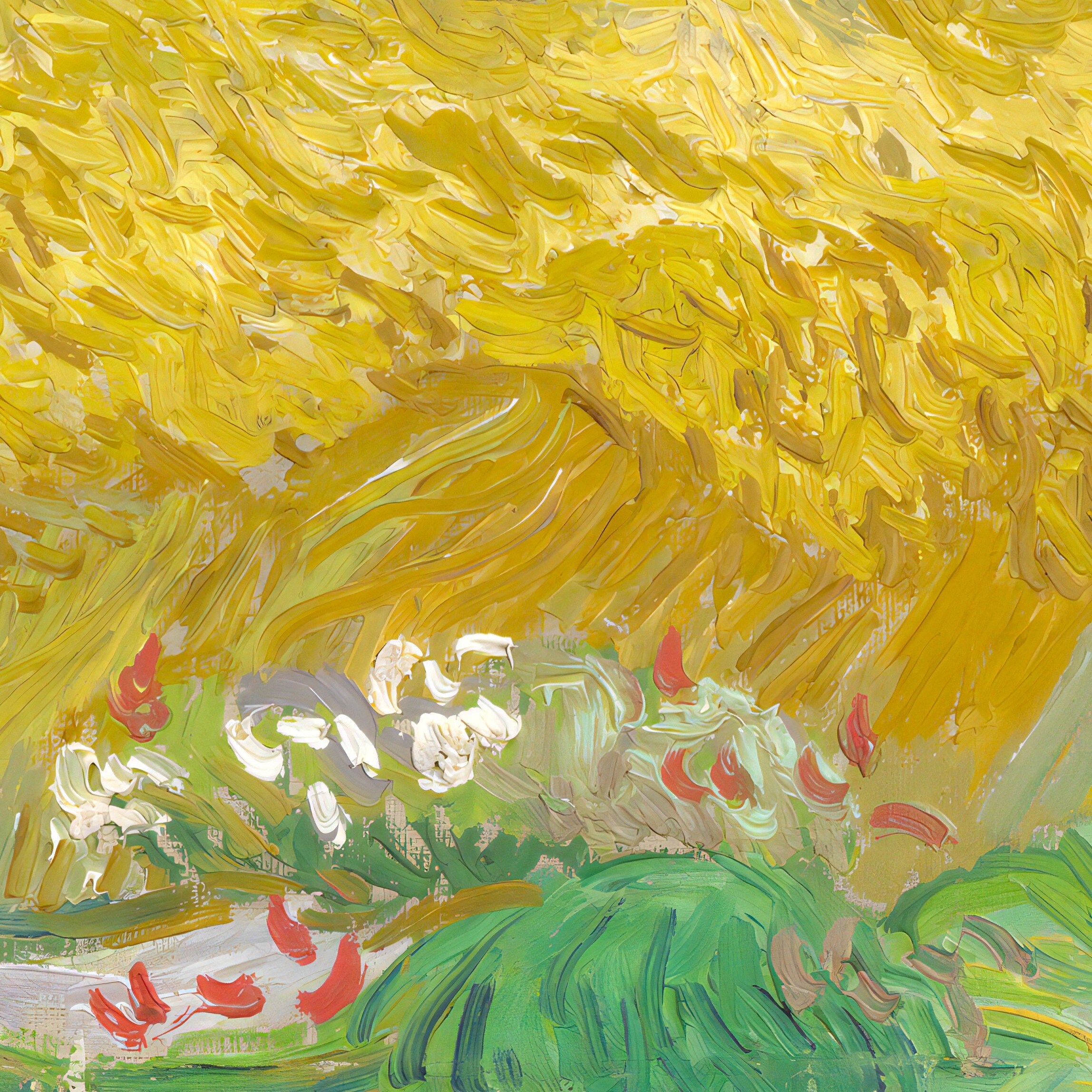 Vincent Van Gogh Wheat Field With Cypress Impressionist - Etsy