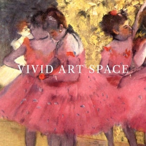Edgar Degas Pink Dancers Impressionist Ballerina Portrait Painting ...