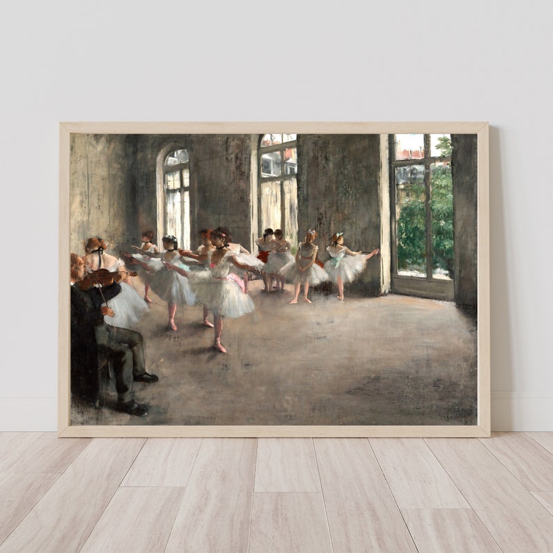Edgar Degas Ballet Rehearsal | Impressionist Ballerina Portrait ...