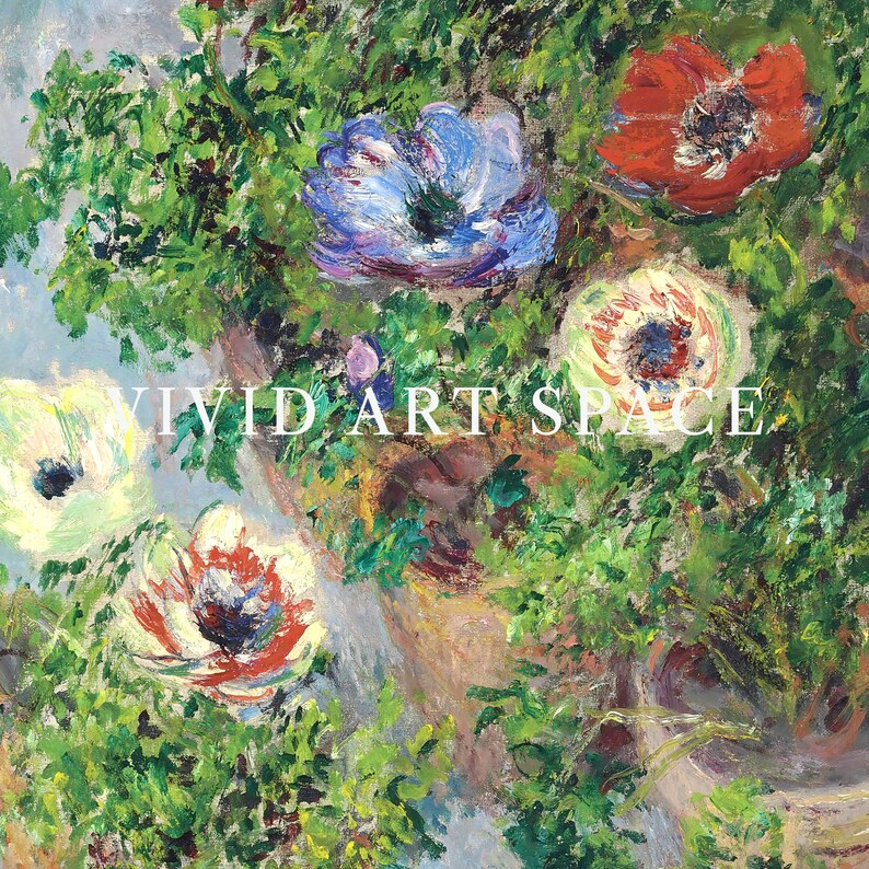 Claude Monet Anemones in Pot Impressionist Landscape - Etsy