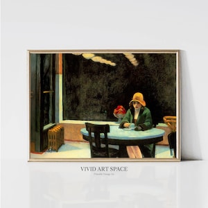 Edward Hopper Automat | Modern American Realism Painting | Moody Woman ...