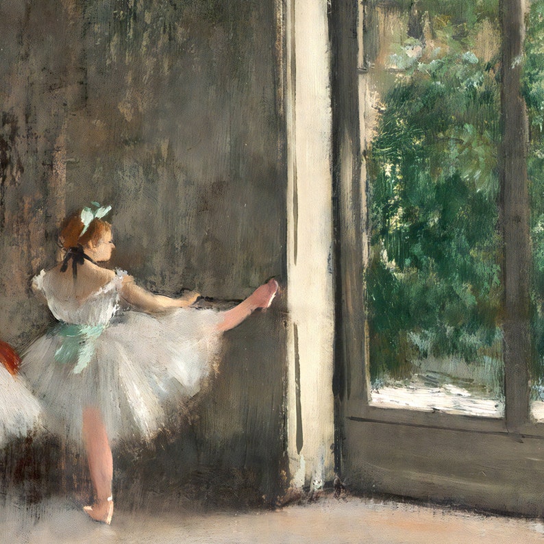 Edgar Degas Ballet Rehearsal | Impressionist Ballerina Portrait ...