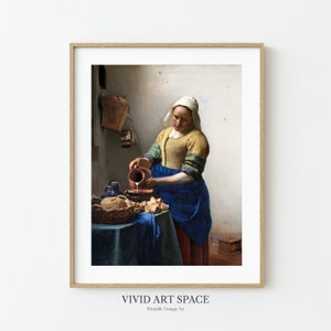 Milkmaid by Johannes Vermeer | Dutch Baroque Painting | Vintage Woman ...