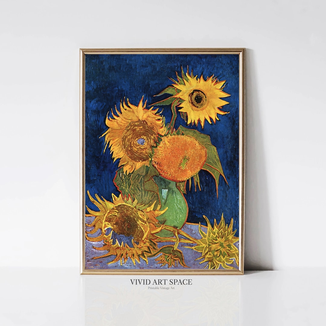 Six Sunflowers by Vincent Van Gogh | Post-impressionist Floral Painting ...
