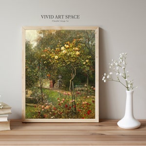 Under the Roses Victorian Garden Art Print Vintage Landscape Painting ...