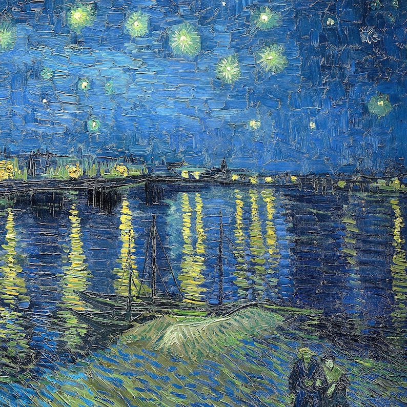 Vincent Van Gogh Starry Night Over Rhone Impressionist - Etsy