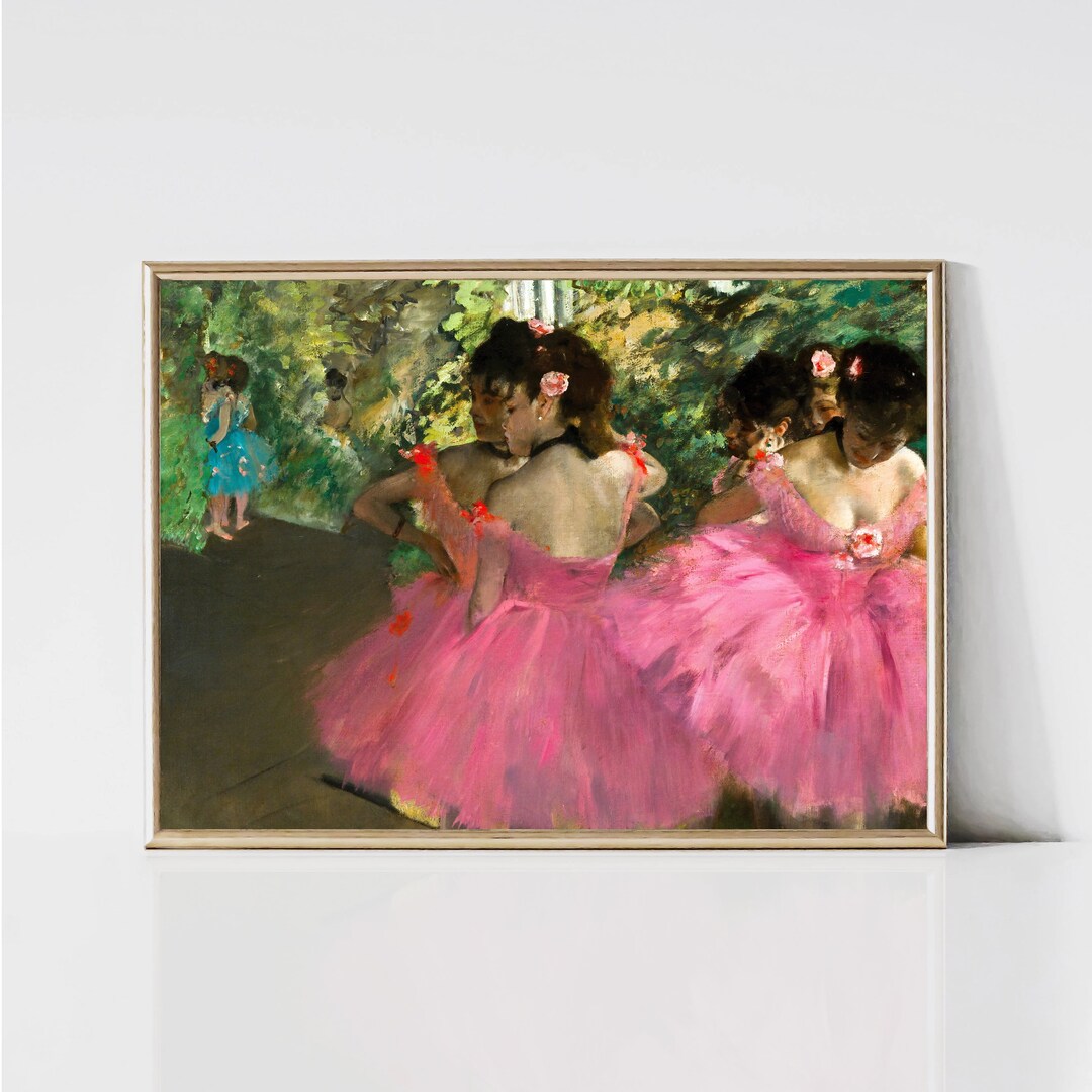 Edgar Degas Pink Dancers | Impressionist Ballerina Portrait Painting ...