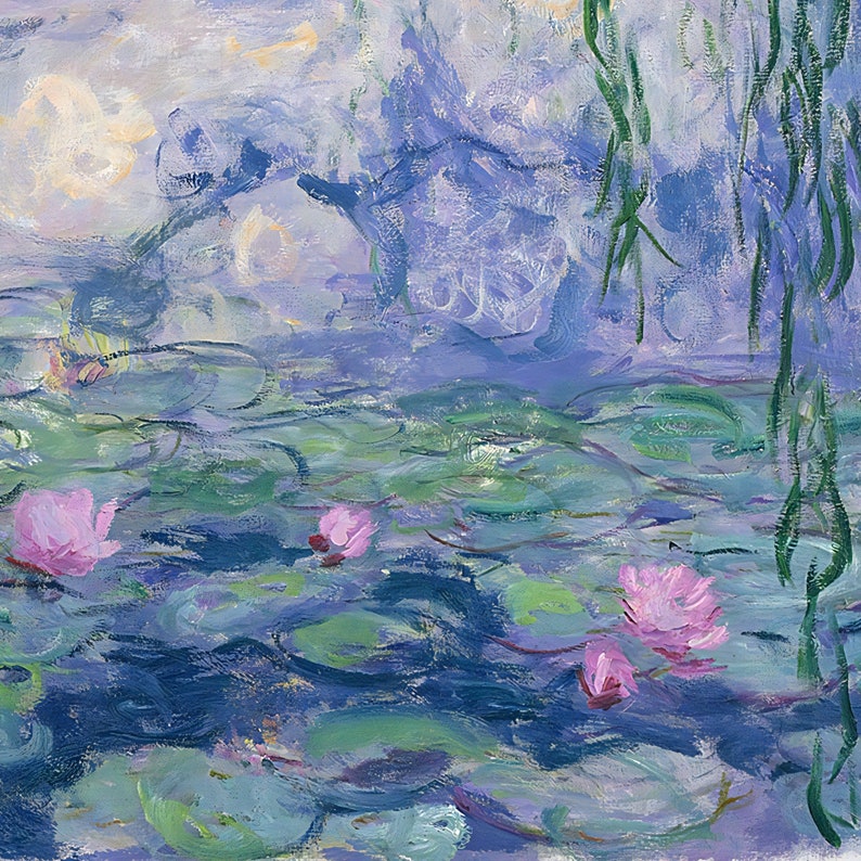 Claude Monet, Water Lilies Set of 3 | Impressionist Landscape Painting ...
