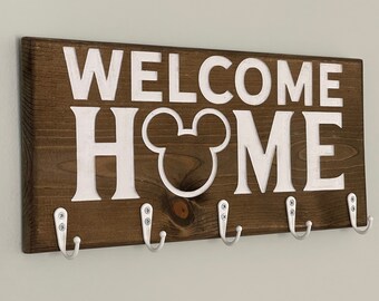 Personalized Disney home Key Holder. Disney Sign. Mickey Mouse Home ...