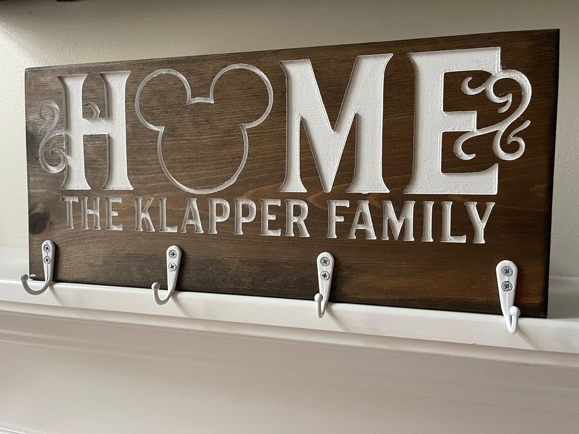 Personalized Disney home Key Holder. Disney Sign. - Etsy