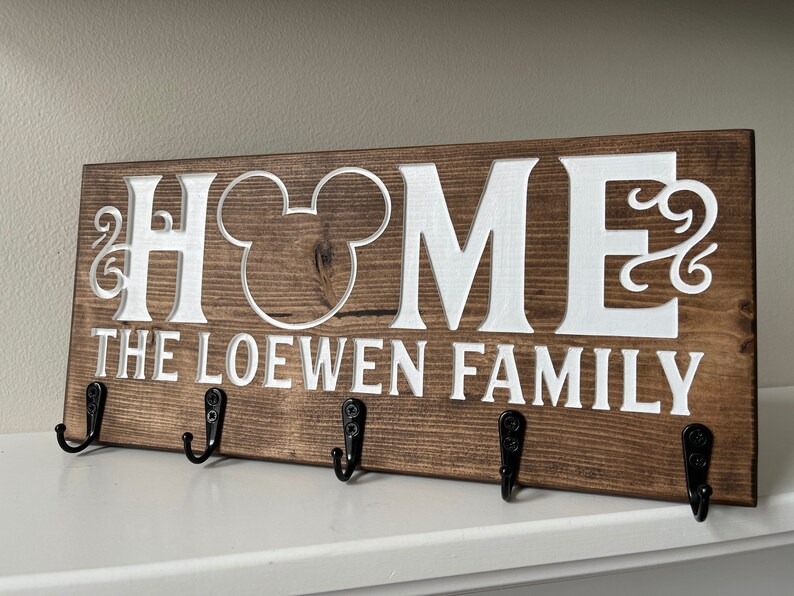 Personalized Disney home Key Holder. Disney Sign. - Etsy