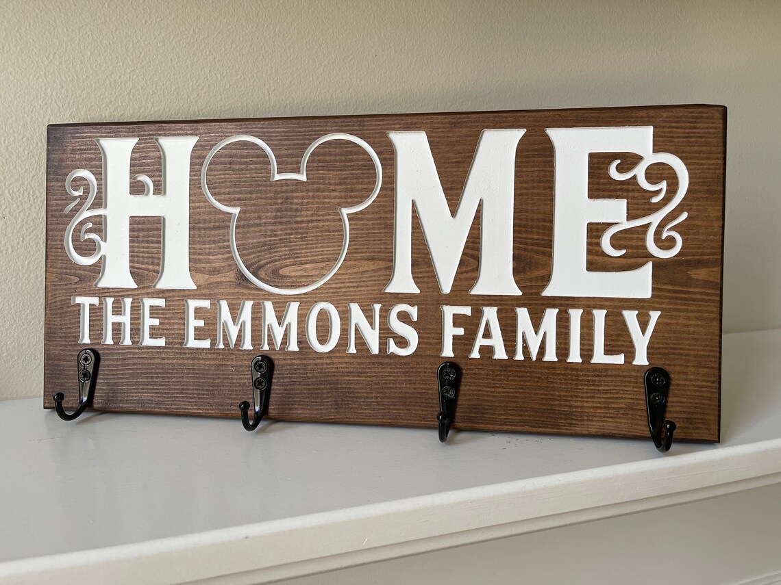 Personalized Disney home Key Holder. Disney Sign. - Etsy
