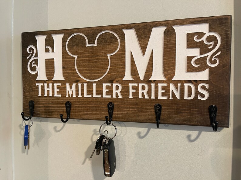 Personalized Disney home Key Holder. Disney Sign. - Etsy