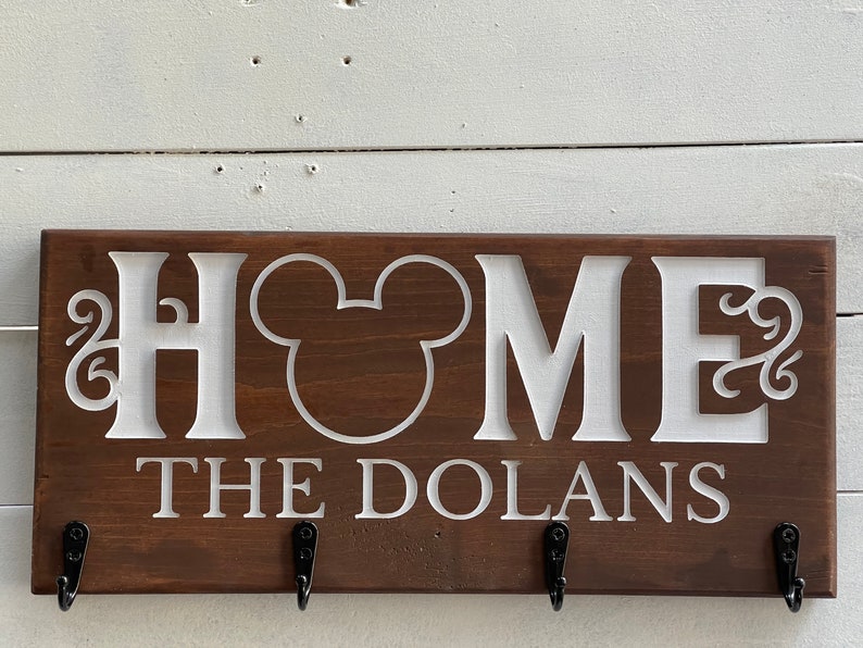 Personalized Disney home Key Holder. Disney Sign. - Etsy