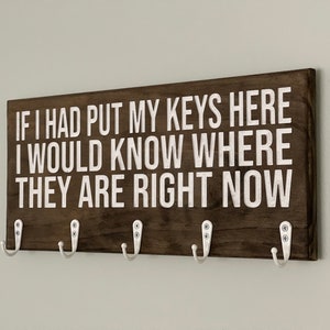 Wooden Funny & Sarcastic Key Holder Sign Funny Gift, Wedding Gift ...