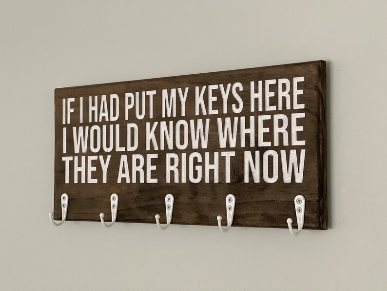Wooden Funny & Sarcastic Key Holder Sign Funny Gift, Wedding Gift ...
