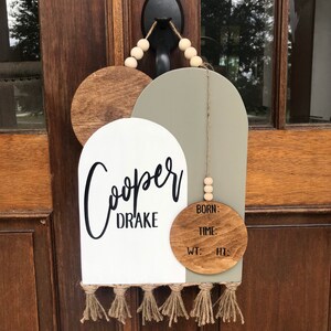 BOHO Baby Hospital Door Hanger Sign | Baby Shower Gift | Nursery Sign ...