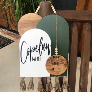 BOHO Baby Hospital Door Hanger Sign | Baby Shower Gift | Nursery Sign ...