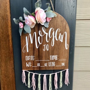 BOHO Baby Tassel Hospital Door Hanger | Baby Hospital Door Sign ...