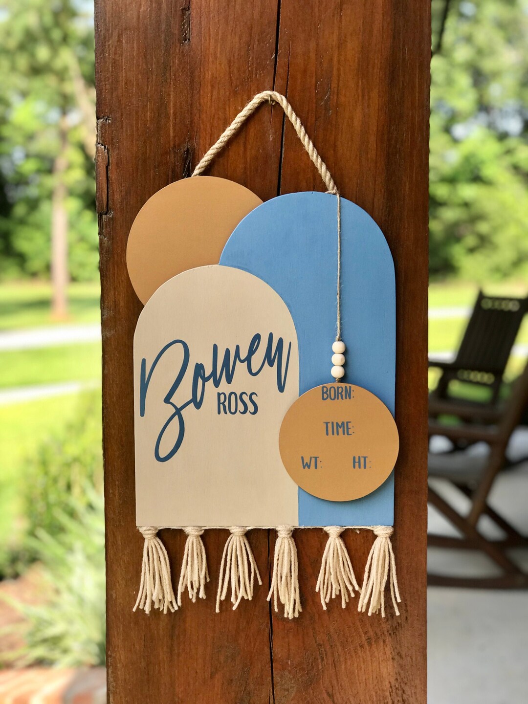 BOHO Baby Hospital Door Hanger Sign | Baby Shower Gift | Nursery Sign ...