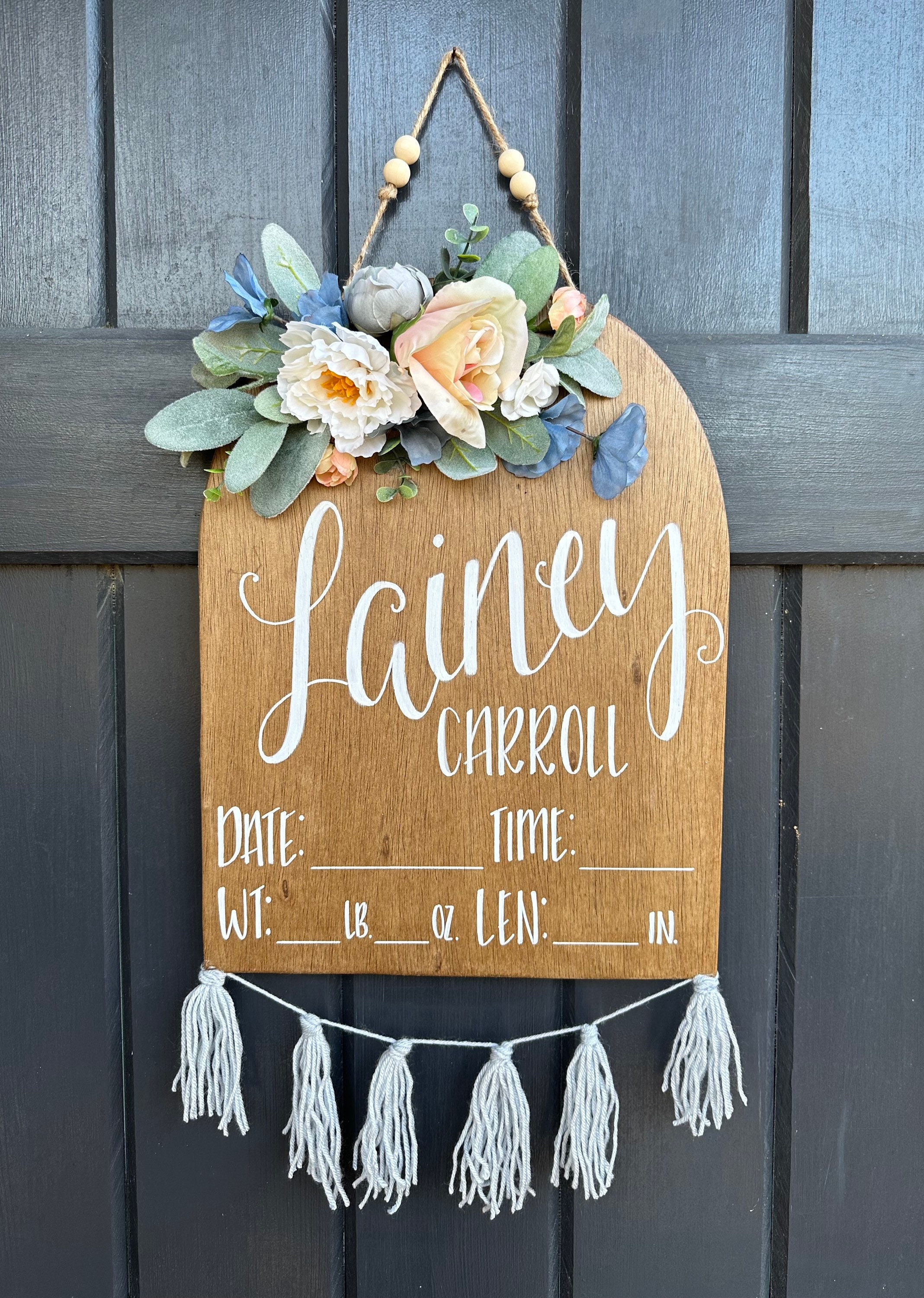 BOHO Baby Tassel Hospital Door Hanger Baby Hospital Door - Etsy