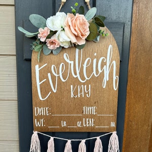 BOHO Baby Tassel Hospital Door Hanger | Baby Hospital Door Sign ...