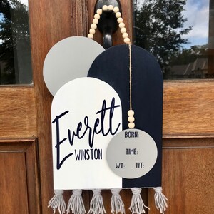 BOHO Baby Hospital Door Hanger Sign | Baby Shower Gift | Nursery Sign ...