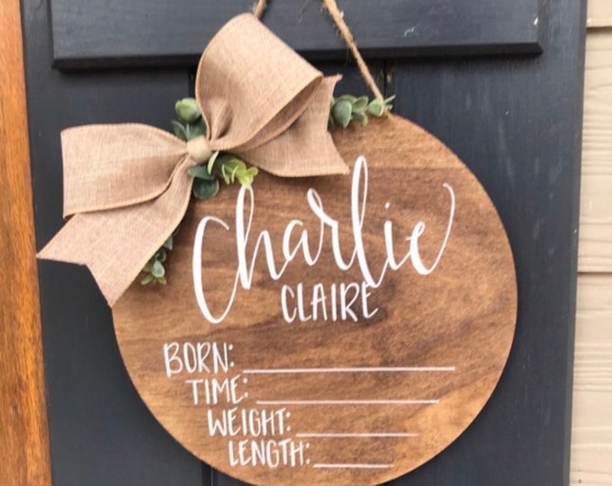 Newborn Baby Birth Announcement | Hospital Sign | Baby Announcement ...