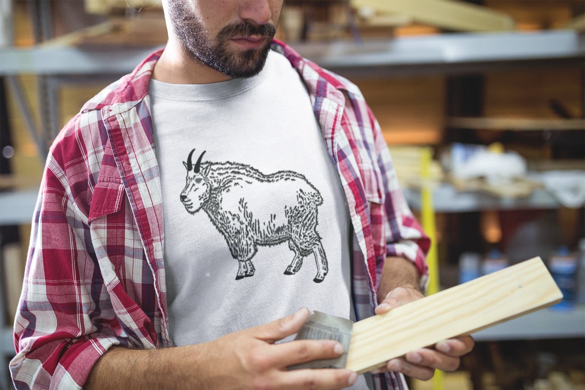 Mountain Goat Tshirt, Backcountry Hiking Shirt, Goat Shirt, Camping ...