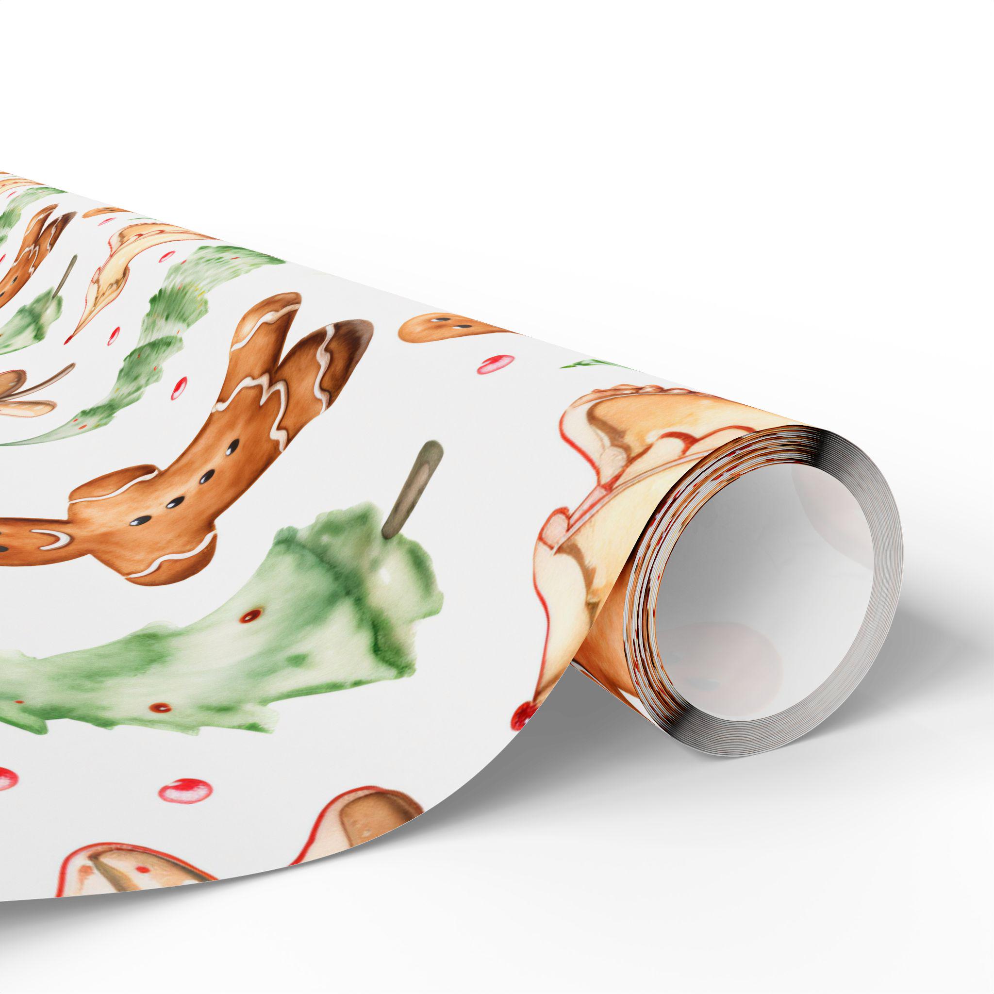 Gingerbread Man Wrapping Papers, Christmas Gift Wrap, Holiday Packaging ...