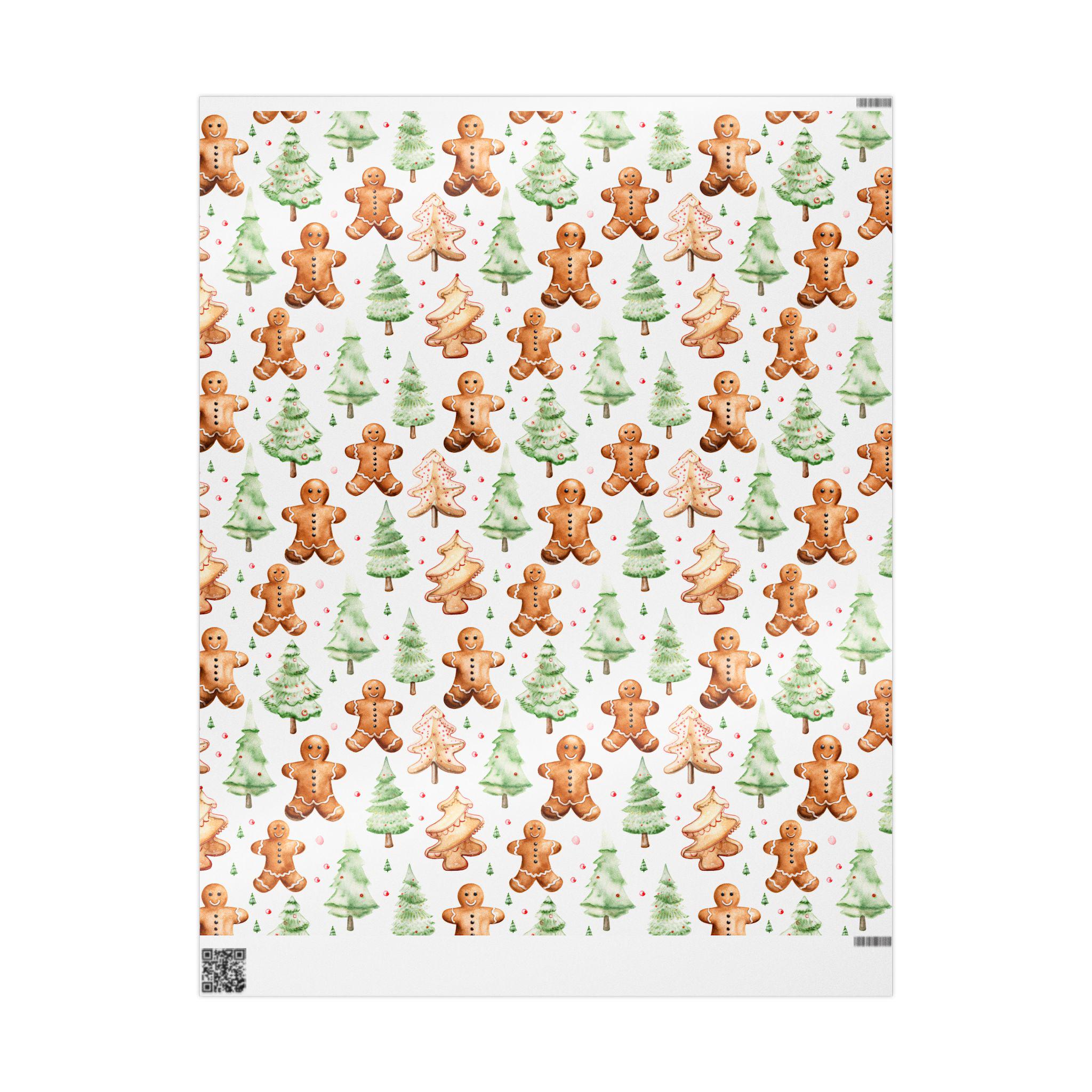 Gingerbread Man Wrapping Papers, Christmas Gift Wrap, Holiday Packaging ...