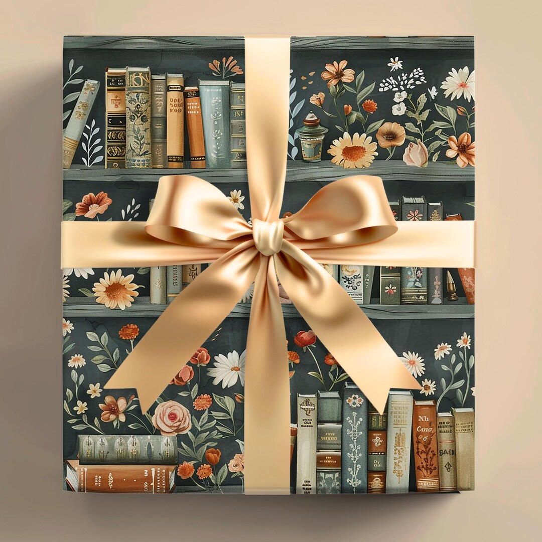 Book Lover Wrapping Paper, Reading Enthusiast Gift Wrap, Literary Gift ...
