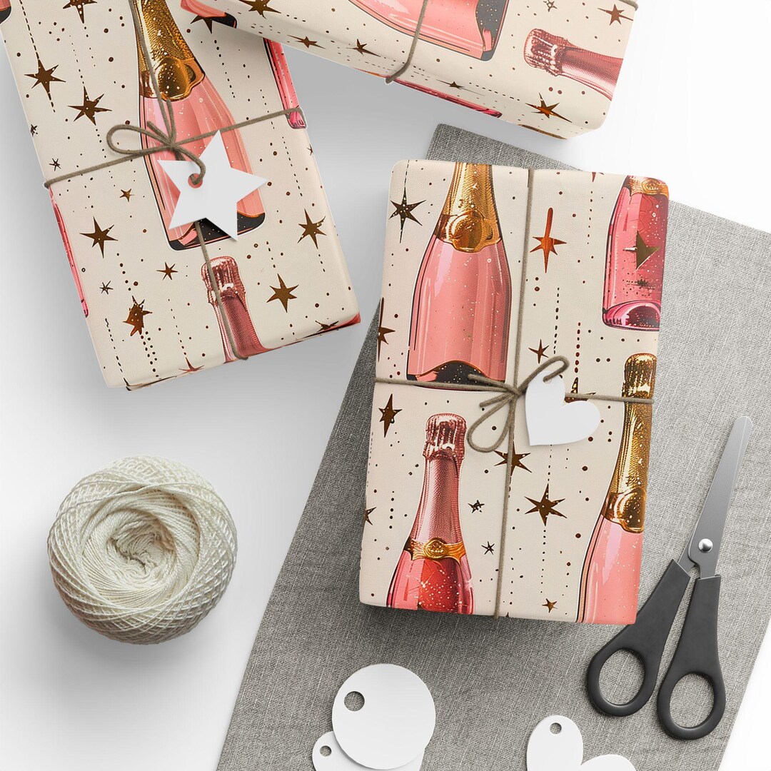 Champagne Wrapping Paper, Wrapping Paper Rolls Cute, Gift Wrapping ...