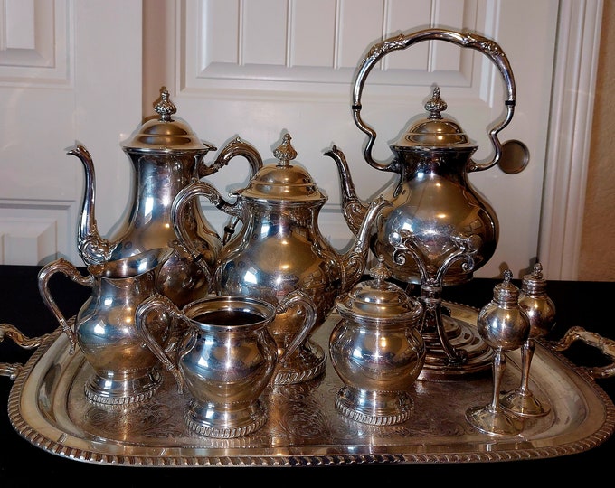 Vintage Silver Plate Coffee Tea Service Set With Tray Baroque by ...