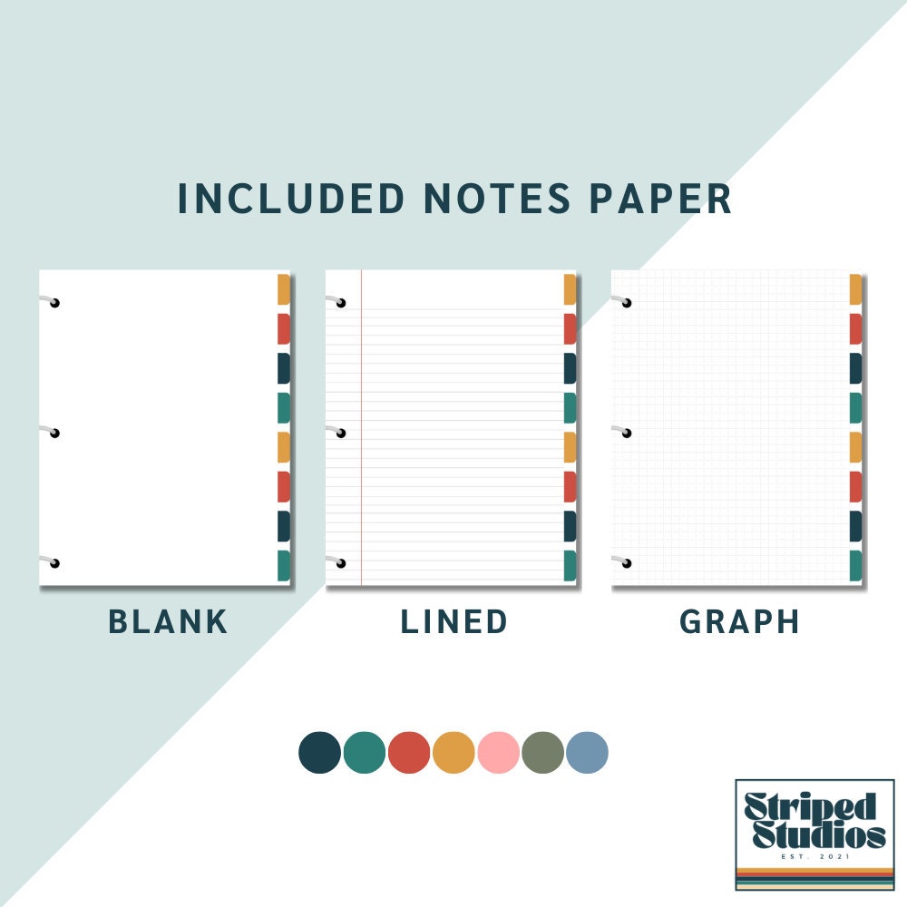 Digital Binder | Template Goodnotes Notability | 8 Hyperlink Tabs ...