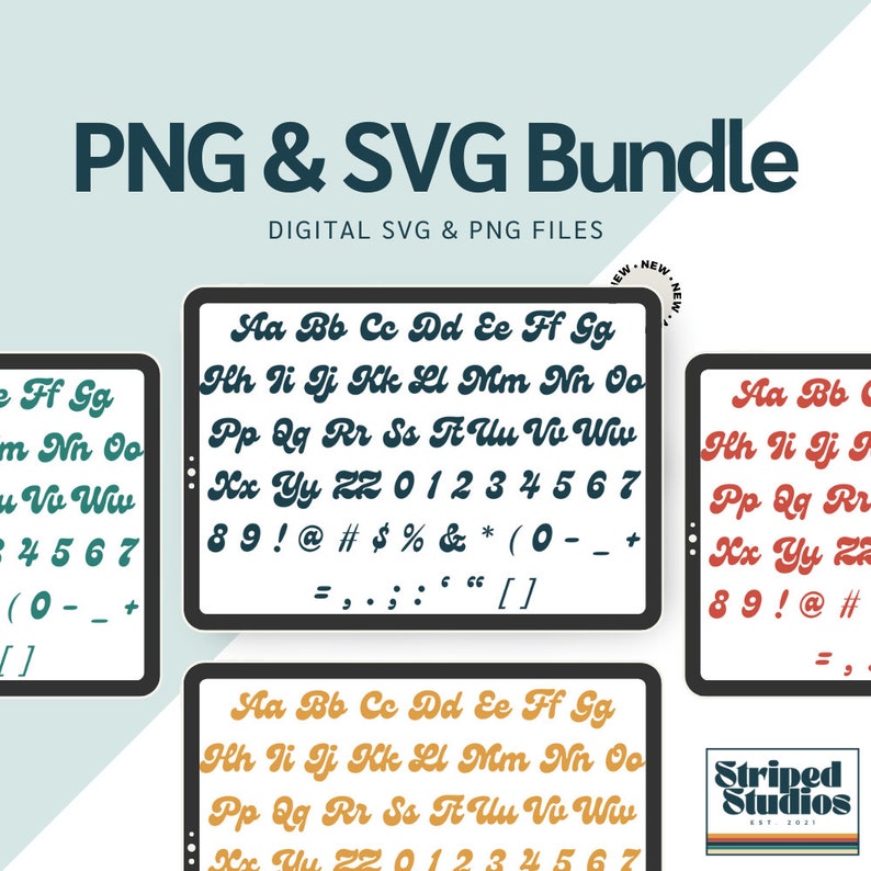 Letters Numbers SVG PNG Bundle | Clipart | Digital Download | Planner ...