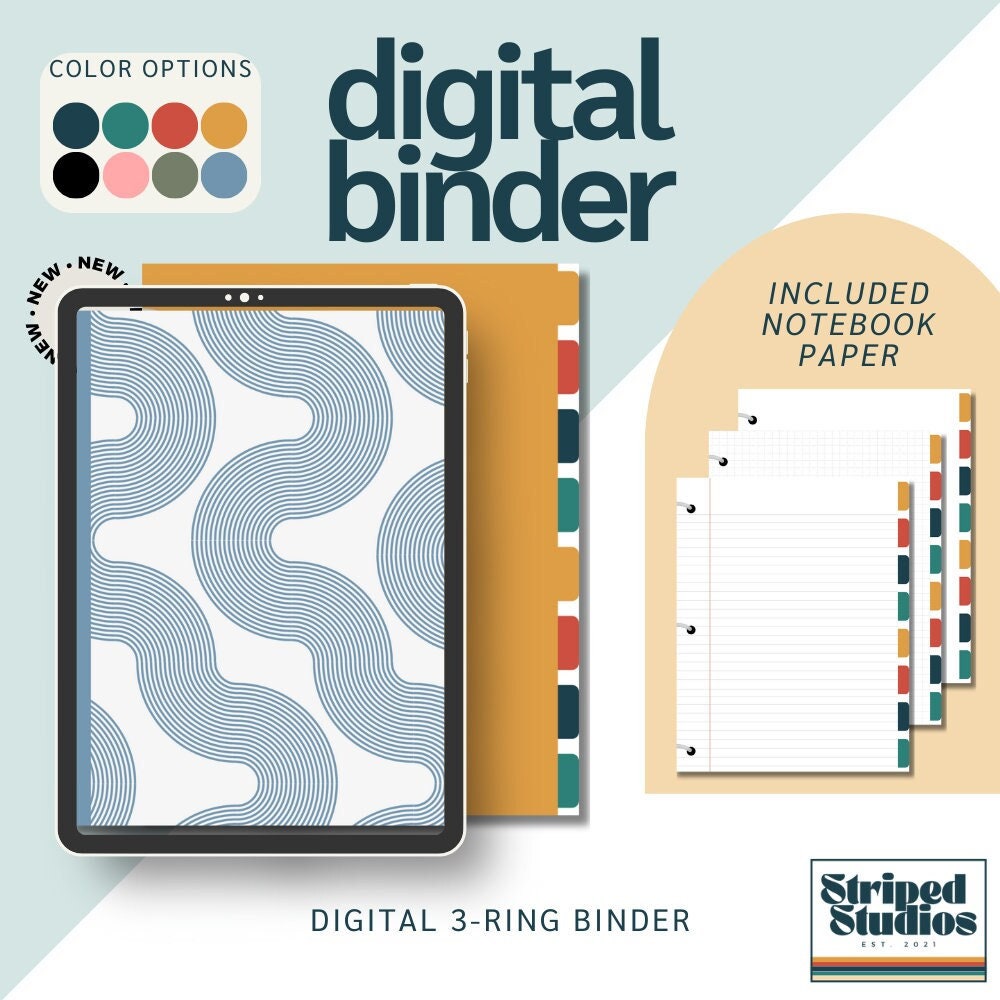 Digital Binder | Template Goodnotes Notability | 8 Hyperlink Tabs ...