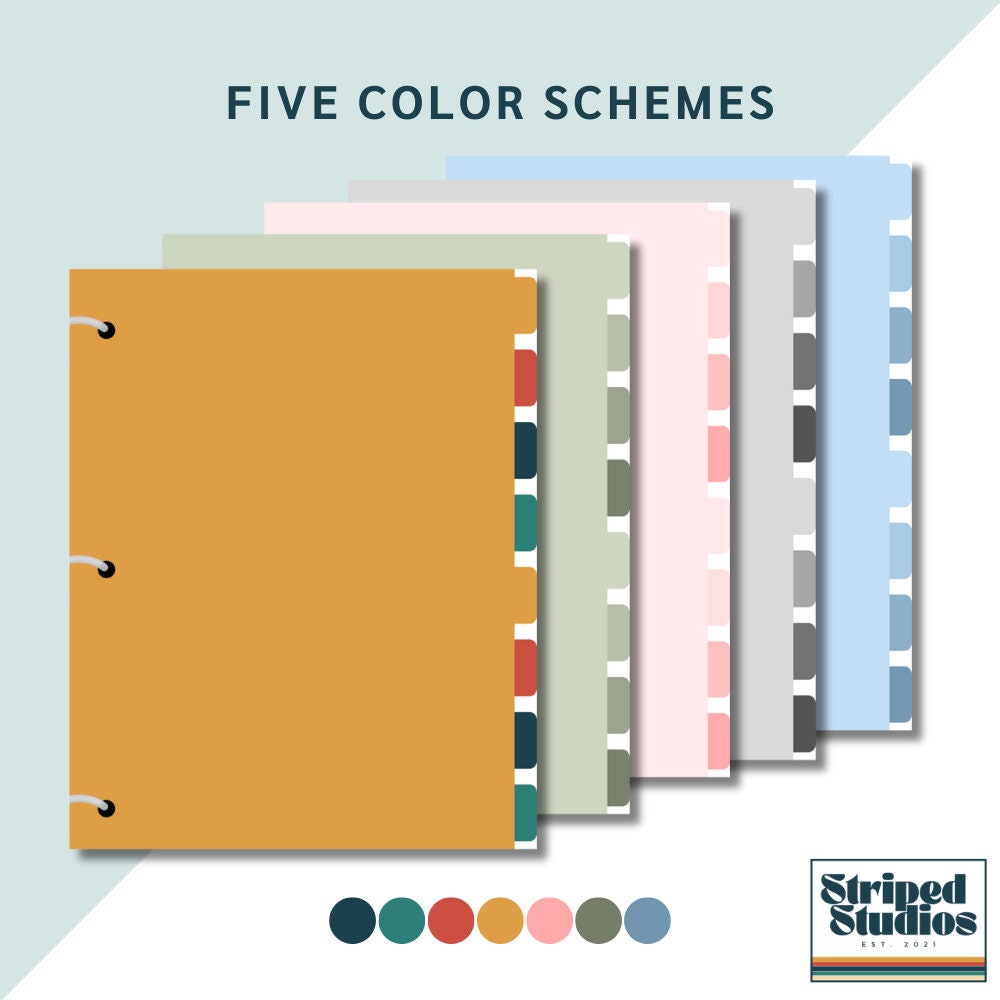 Digital Binder | Template Goodnotes Notability | 8 Hyperlink Tabs ...