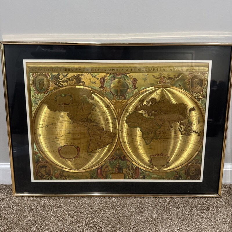 Gold Foil World Map - Etsy