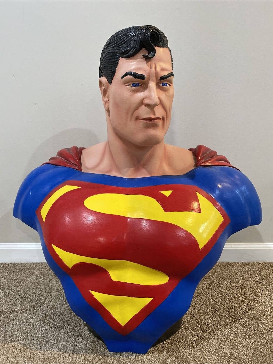 1:1 Life Size Superman Bust Statue Hand Painted Head Chest DC - Etsy