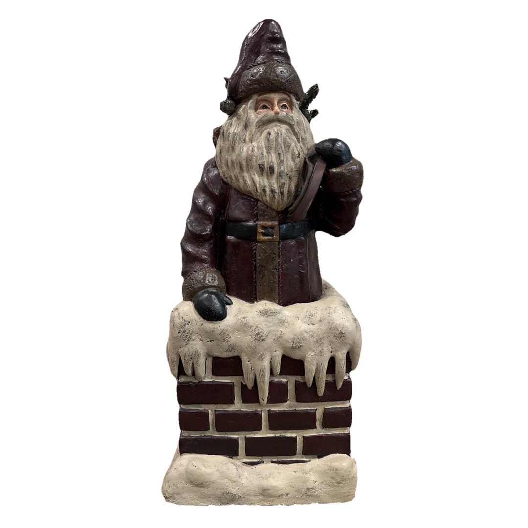 Vintage 2002 Deborah Graham Santa Brick Chimney 23" Tall ESC Trading ...