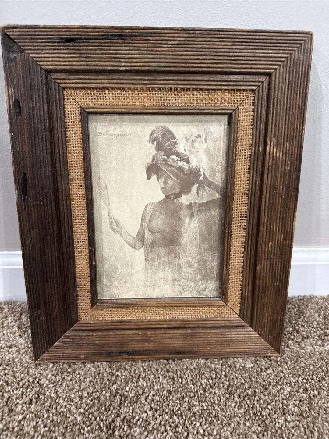 VTG 1960's 70's R. Hendrickson Sepia Print Bare Chested Model Looking ...