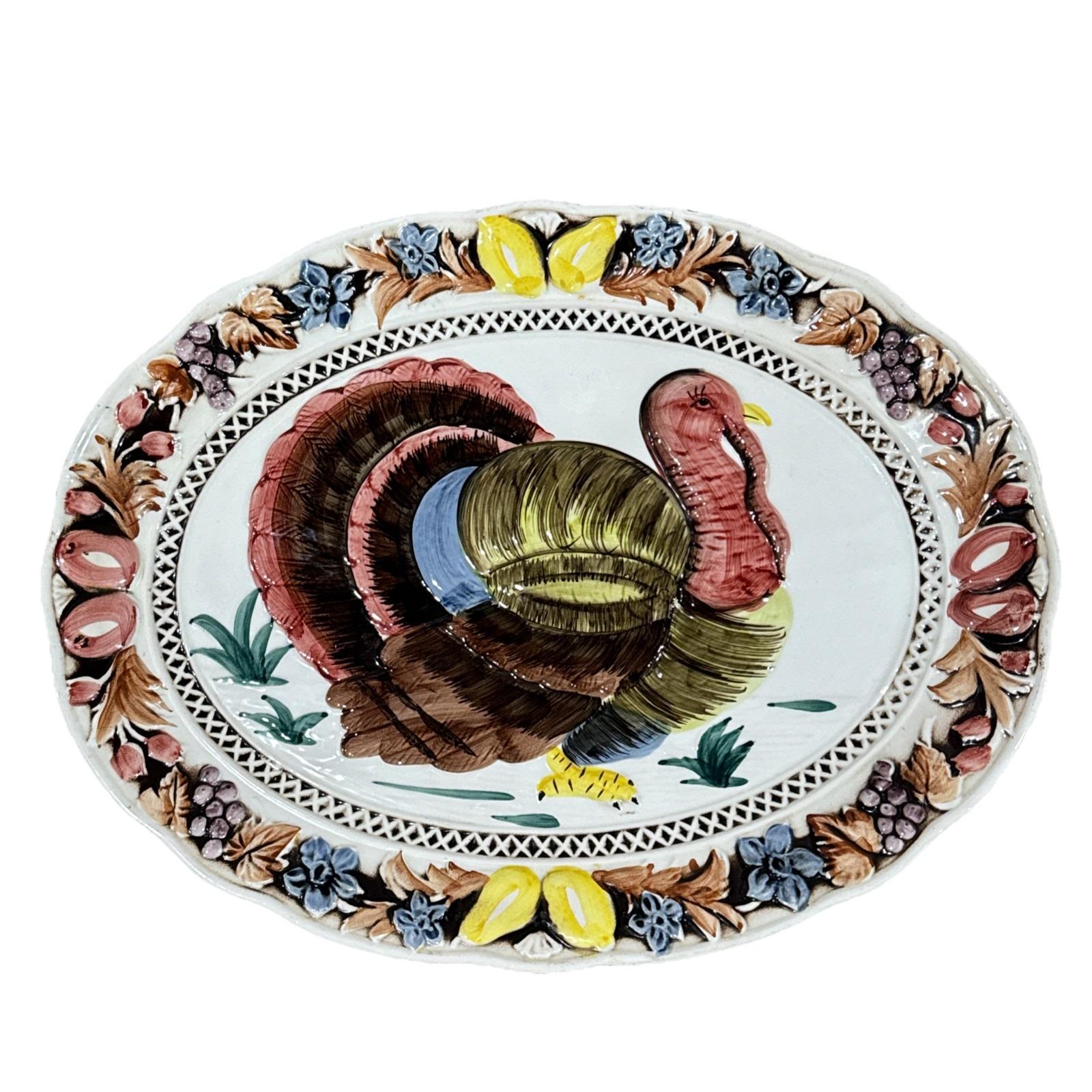 Vintage Lefton Turkey Serving Platter Oval 19