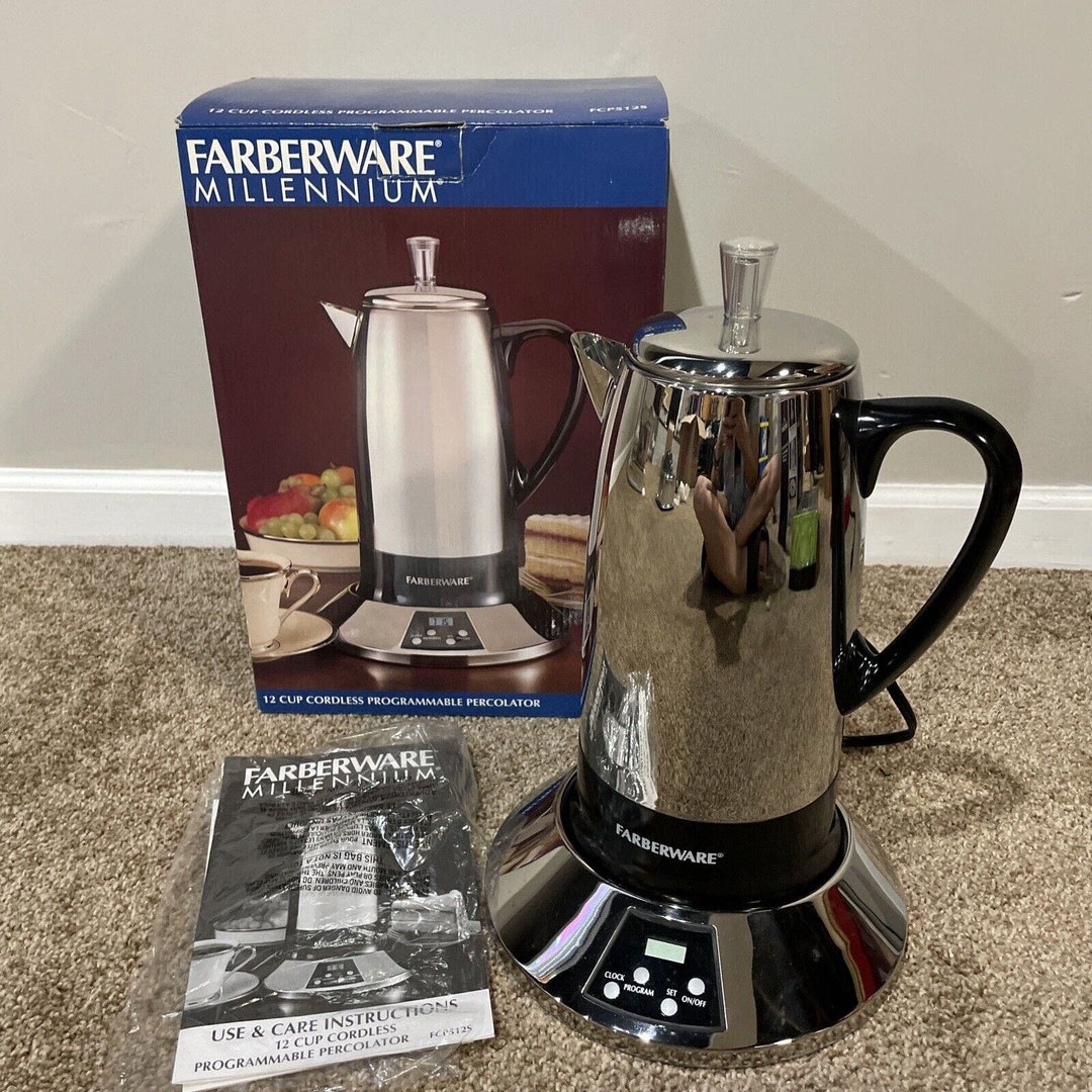 Farberware Millennium 12 Cup Cordless Programmable Electric Percolator ...