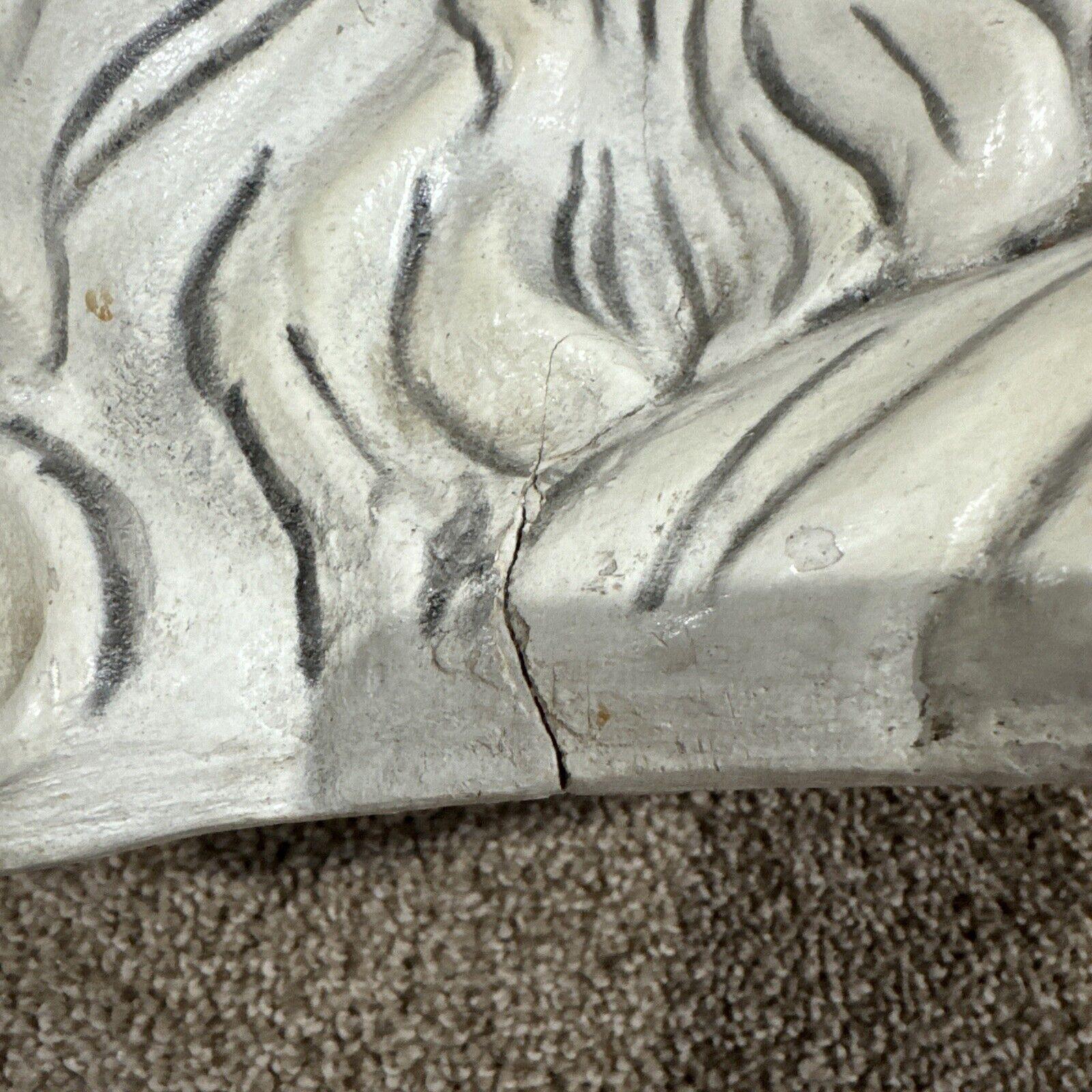 Vintage Large Life Size Ceramic Cat Painted White Persian Mold Kitsch ...