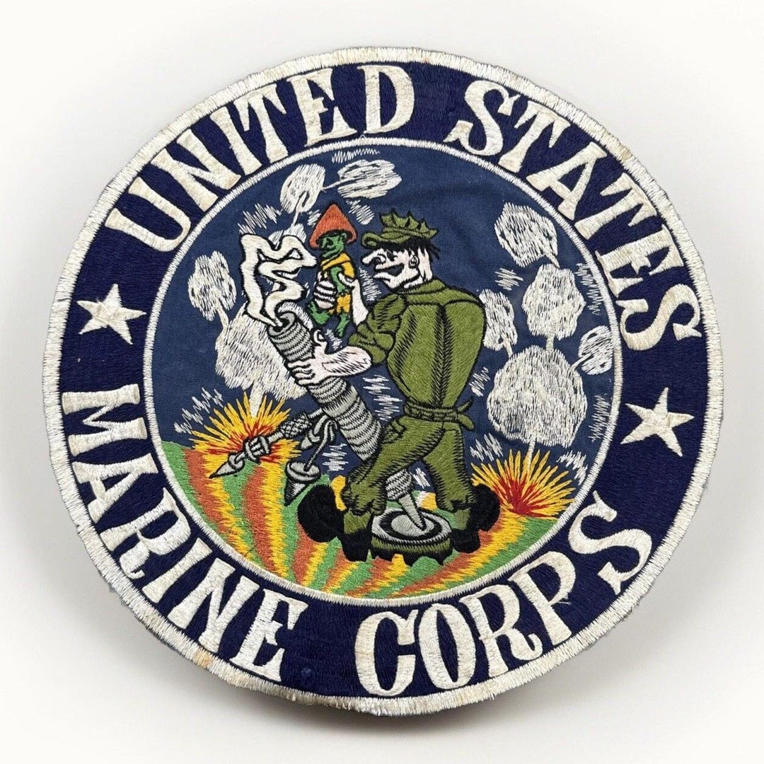 MASSIVE Vietnam United Stated Marine Corps Jacket Stitched Patch Hand ...