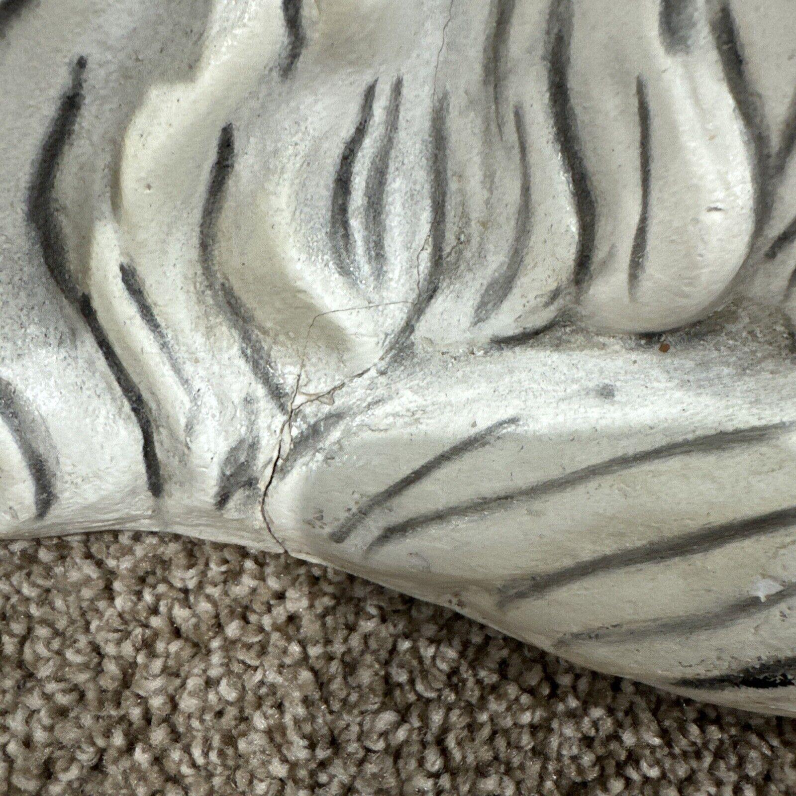 Vintage Large Life Size Ceramic Cat Painted White Persian Mold Kitsch ...