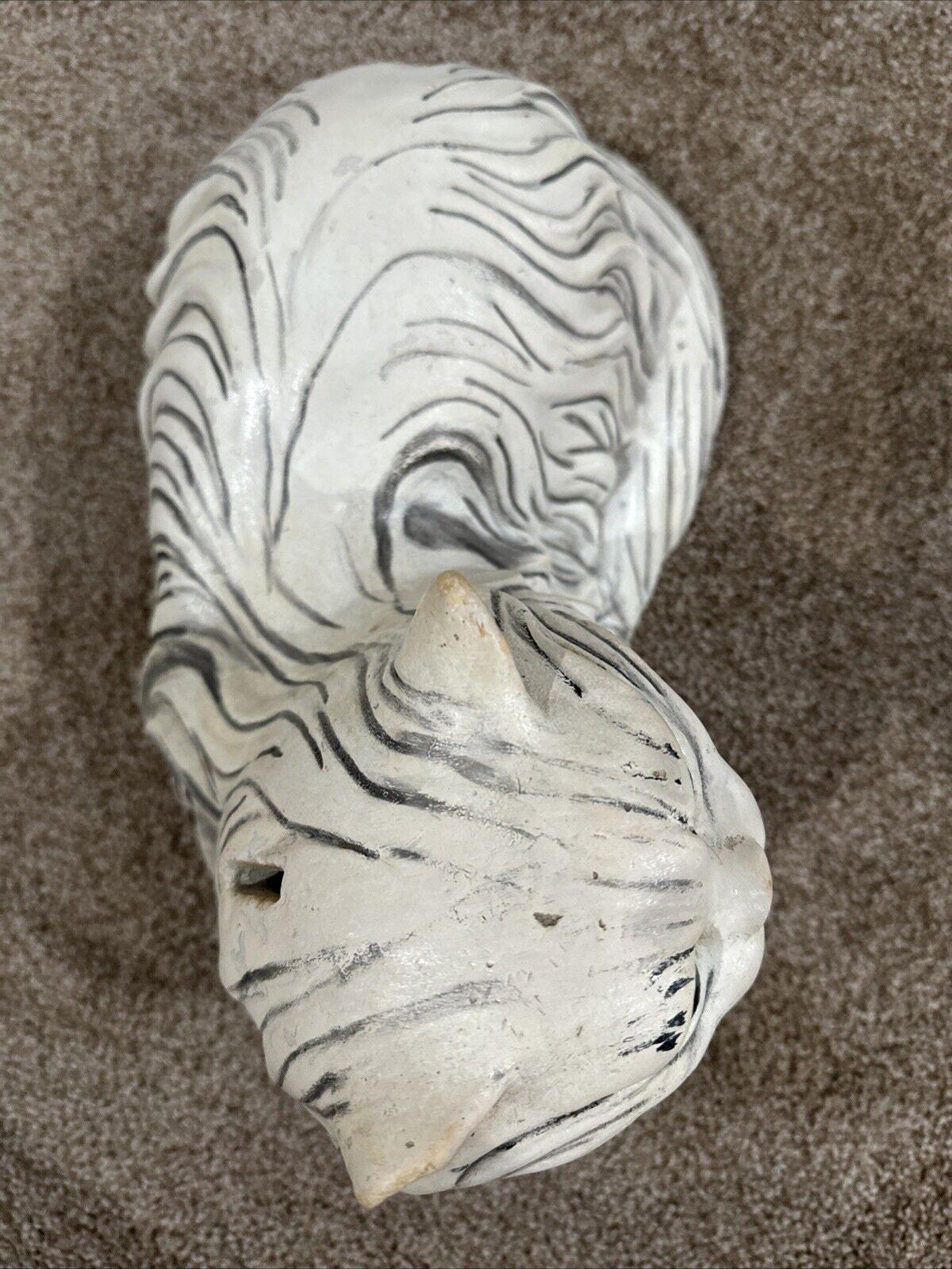 Vintage Large Life Size Ceramic Cat Painted White Persian Mold Kitsch ...