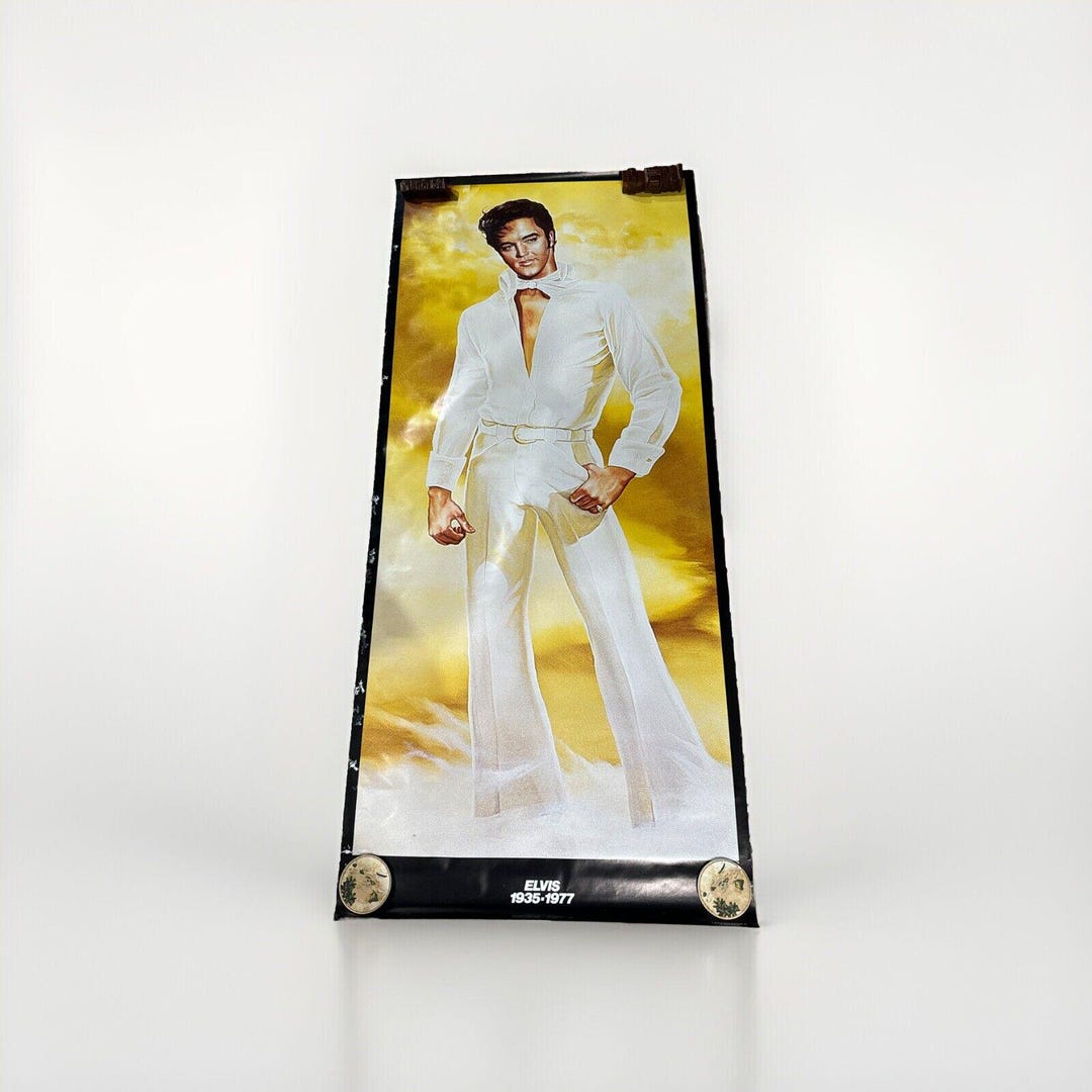 HUGE Vintage 1985 Elvis Life Size Poster Rock Music Memorabilia 76x34 ...