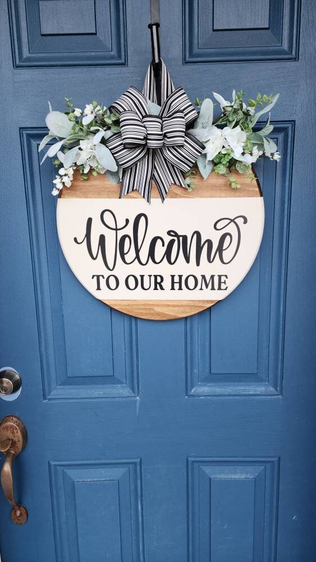 Welcome to Our Home Door Hanger Front Door Decor Welcome Sign ...